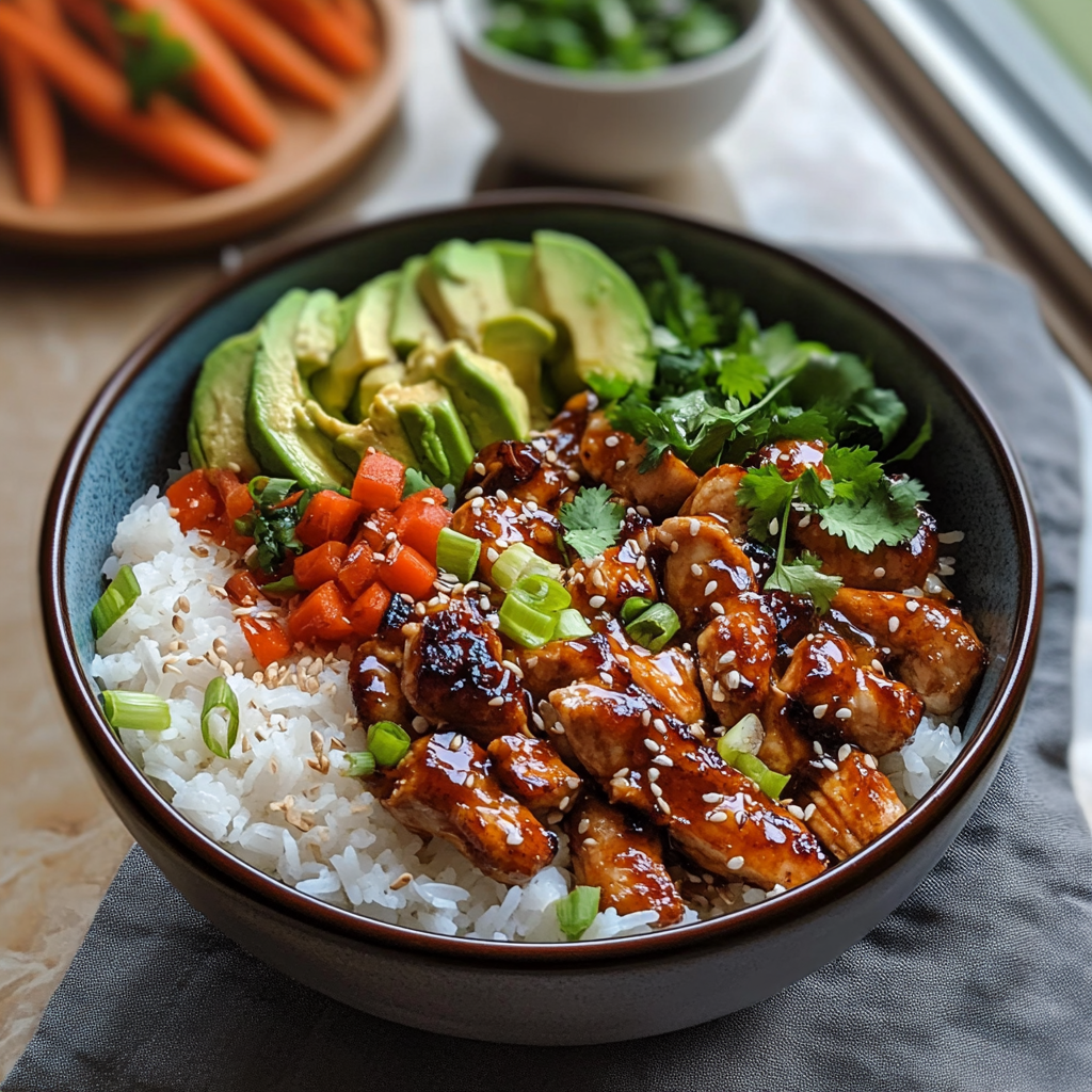 Sticky Chicken Rice Bowls Recipe – the chef choices